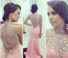Beading Mermaid Long Chiffon Prom Dress Luxury Evening Dress For Women ...