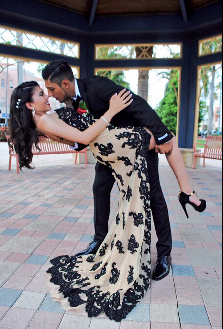 Sweetheart Women Strapless Long Prom Dress With Applique And Beading ...