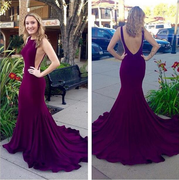 Sleeveless Backless Mermaid Evening Dress Robe De Soiree Long Prom ...