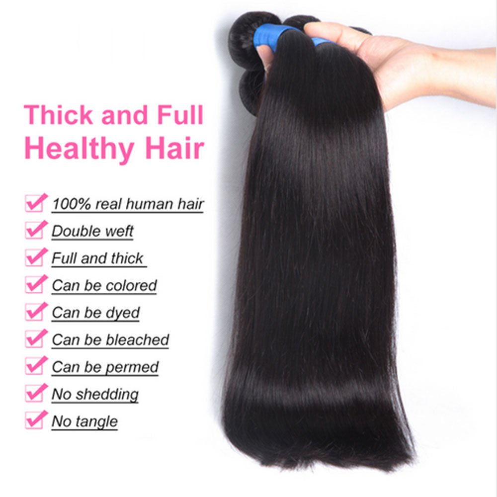 Good 7a Virgin Hair 2 Bundles Peruvian Straight Hair Weave 100% Human ...